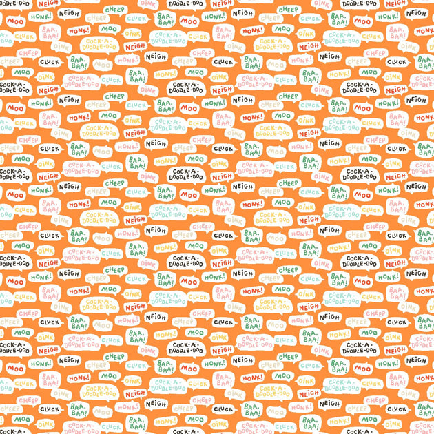 Friendly Farm Noisy Barn Starburst Orange – Sewing Arts