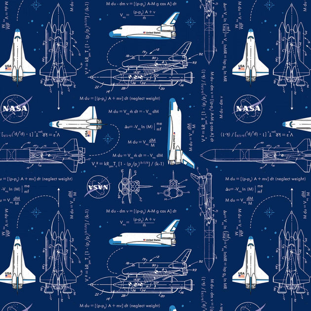 Outer Space by NASA Rocket Math Navy – Sewing Arts