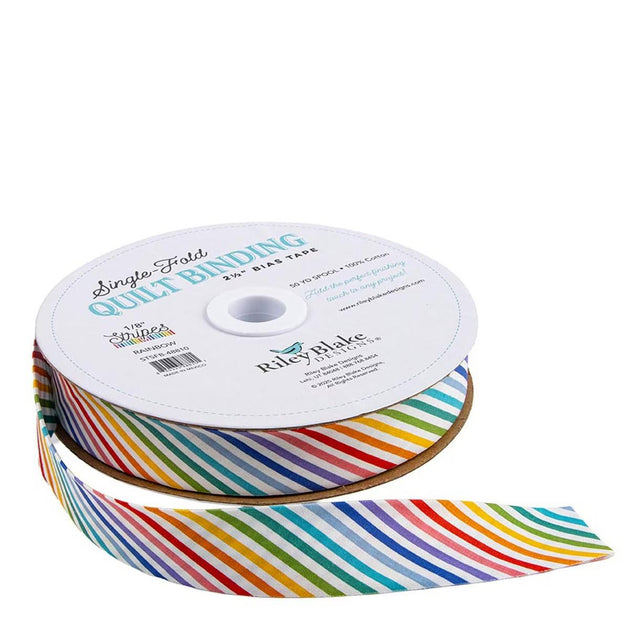 Single-Fold Quilt Binding 1/8" Stripe Rainbow – Sewing Arts