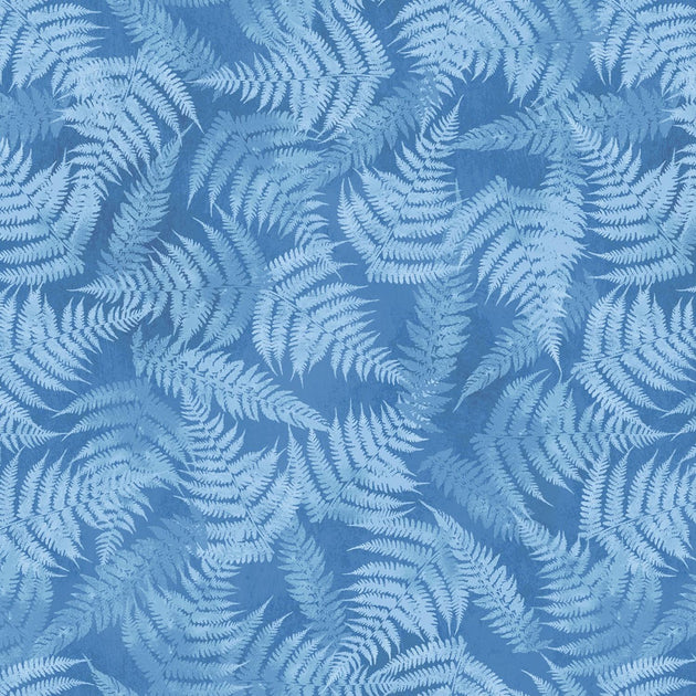 Botanical Blues Fern Leaves Soft Blue – Sewing Arts