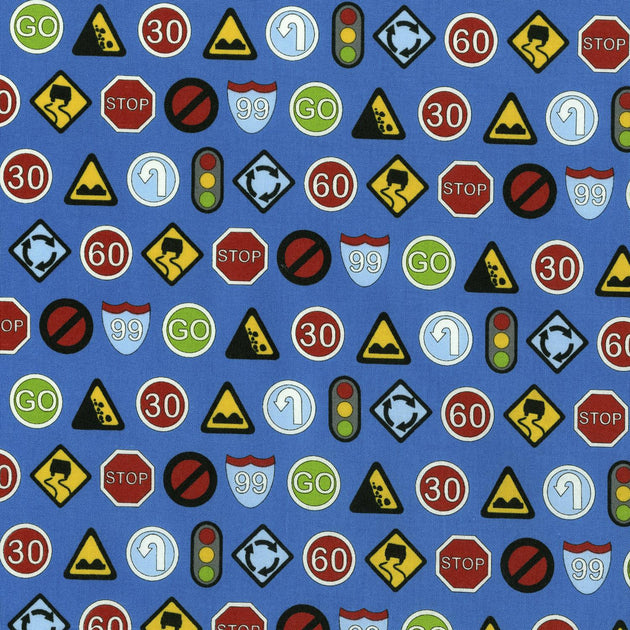 Traffic Jam Signs Blue – Sewing Arts