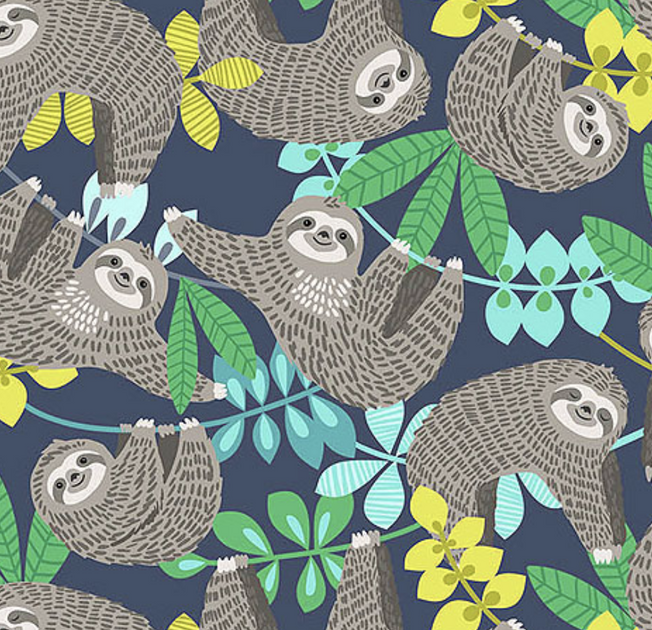Sleepy Sloth Dark Blue – Sewing Arts