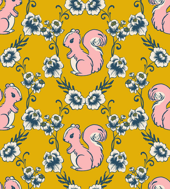 Reading Nook Fancy Squirrel Goldenrod – Sewing Arts