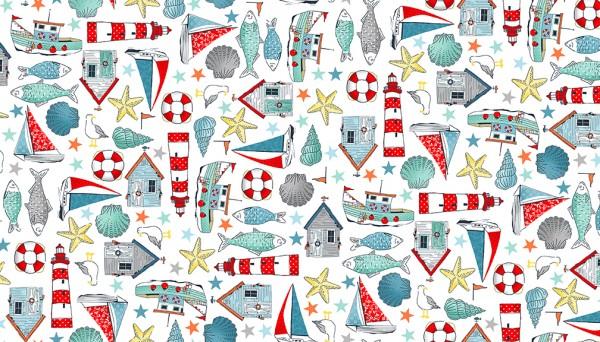 Sea Breeze Icon Montage White – Sewing Arts